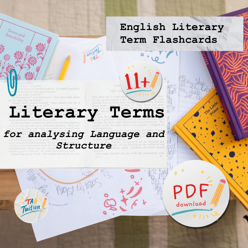 11+ Literary Term Flashcards | TAG Tuition